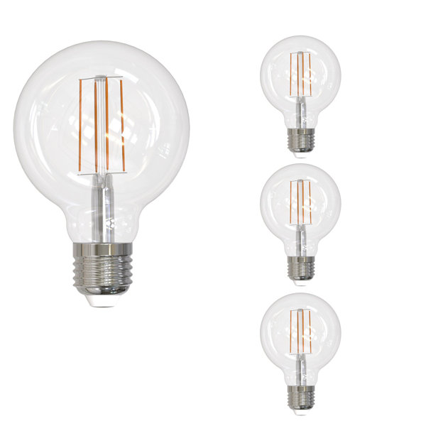 Bulbrite Industries LED Filament Pack of (4) 5 Watt Dimmable G25 Light Bulb with a Clear Finish ...
